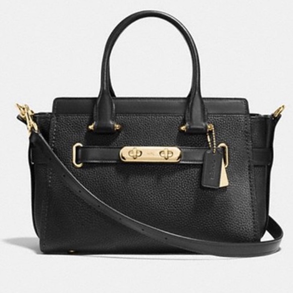 Coach | Bags | Coach Swagger Carryall In Pebbles Black | Poshmark